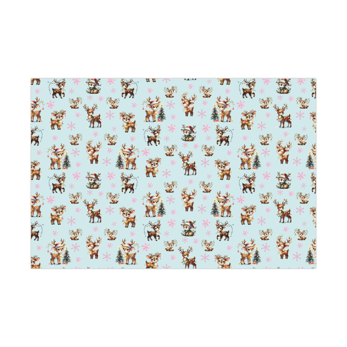 Watercolor Reindeer Christmas Wrapping Paper Elegant Holiday Gift Wrap ...