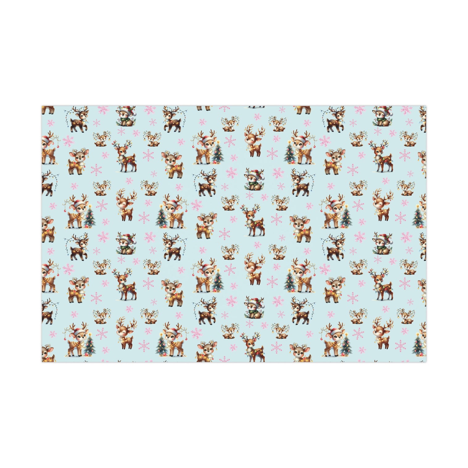 Watercolor Reindeer Christmas Wrapping Paper Elegant Holiday Gift Wrap ...