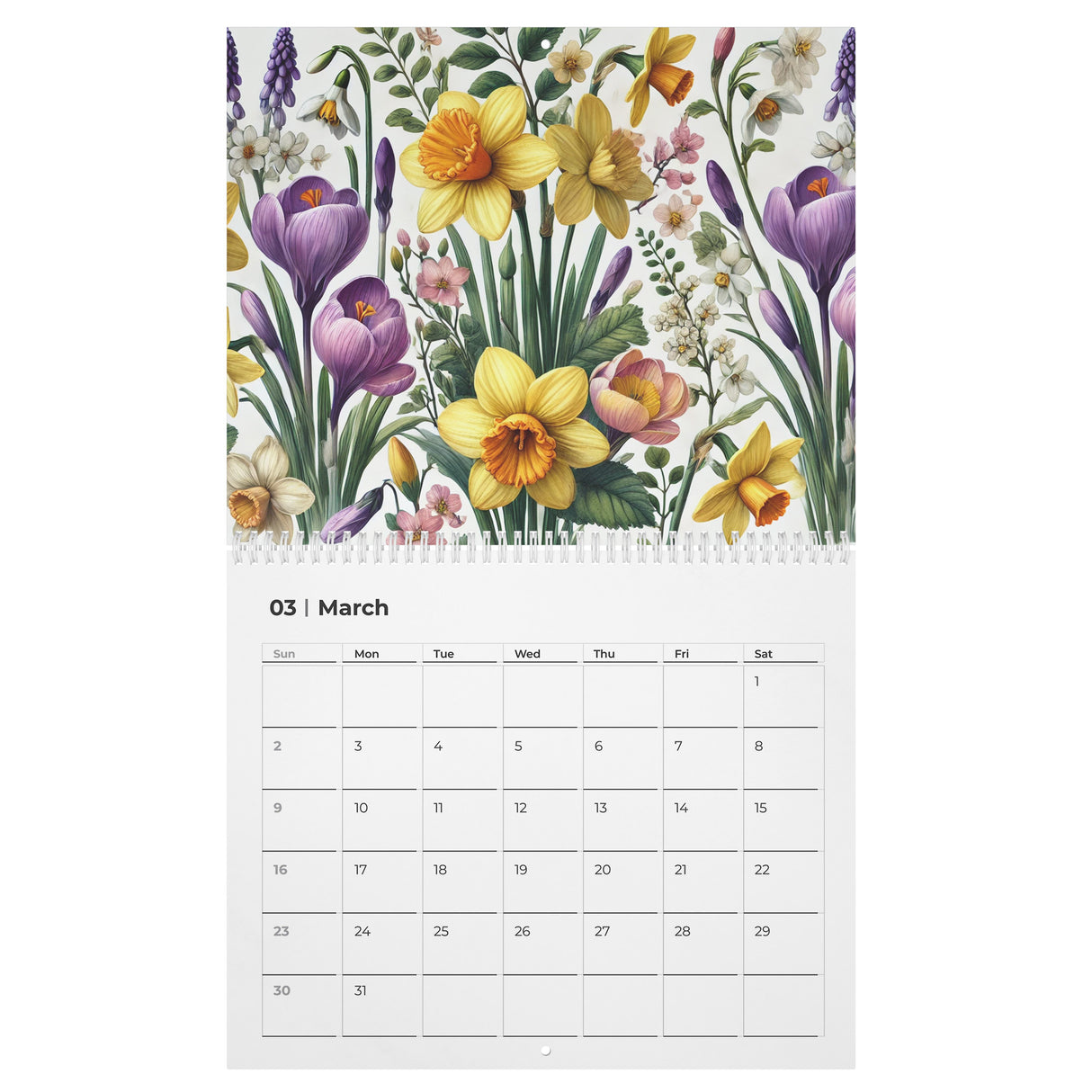 2025 Boho Floral Calendar: Beautiful Watercolor Flowers for Every Month ...