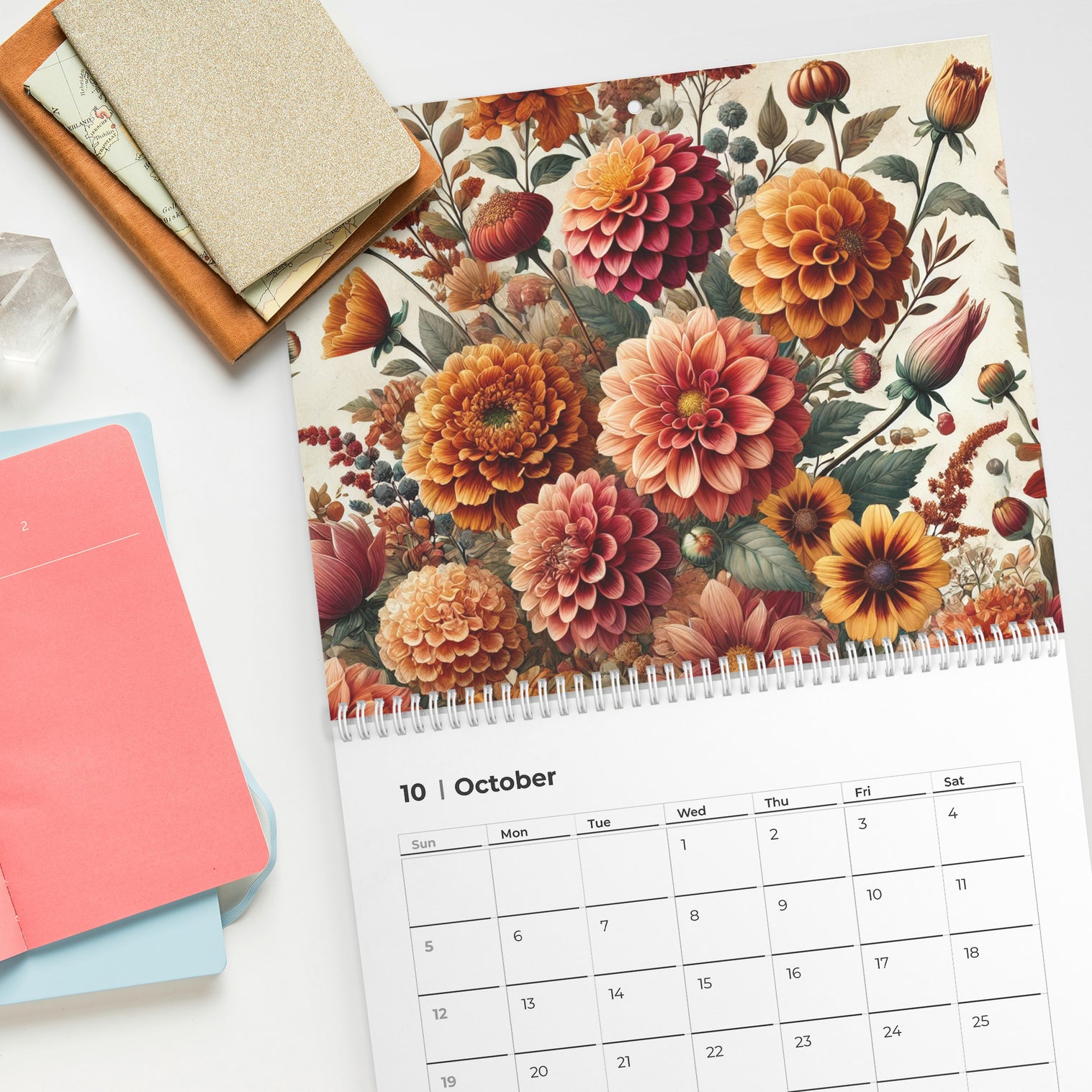 2025 Boho Floral Calendar: Beautiful Watercolor Flowers for Every Month ...