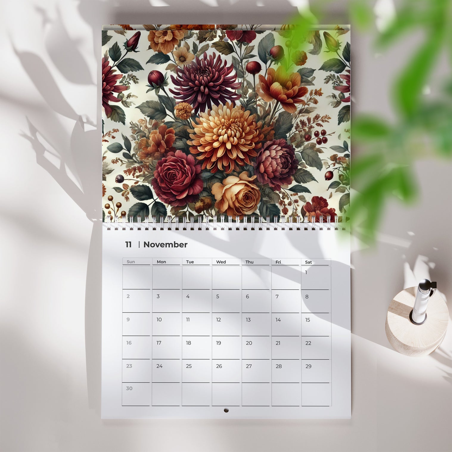 2025 Boho Floral Calendar: Beautiful Watercolor Flowers for Every Month ...