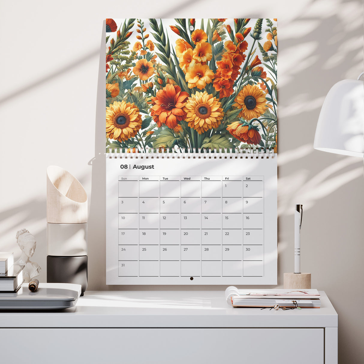 2025 Boho Floral Calendar: Beautiful Watercolor Flowers for Every Month ...